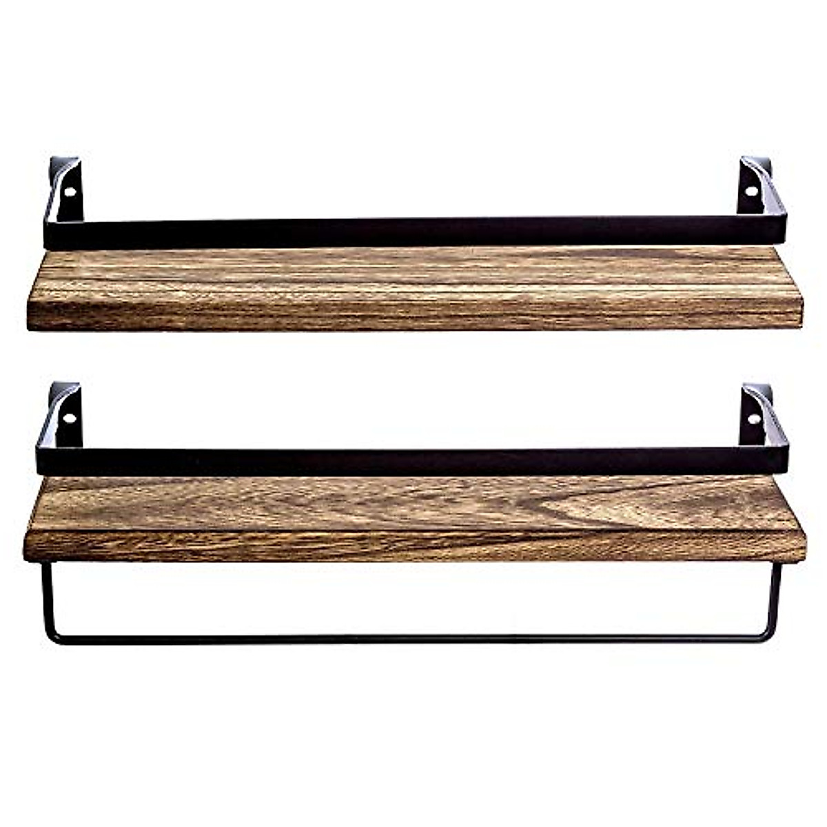 951 PRODUCTS Floating Shelves Wall Mounted Storage Shelves for Kitchen, Bathroom, Set of 2 Carbonized Black