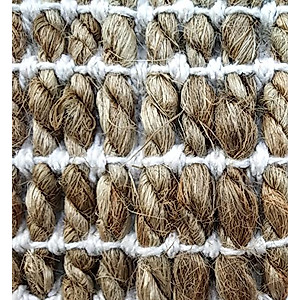 KEMA Handwoven Jute Braided Area Rug, 2x3 Feet Natural Yarn - Rustic Vintage Braided Reversible Rectangular Rug- Eco Friendly Rugs for Bedroom, Kitchen, Living Room, Farmhouse (Natural)