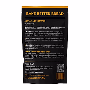 Better Bread Premium Heirloom Sourdough Starter Culture So Blessed Heirloom Style Freeze Dried Starter Culture for Baking Sourdough Bread | Perfect for Pancakes, Biscuits, Pretzels, & More | Non-GMO Prebiotic Artisan Bread | Made with Organic Ingredients
