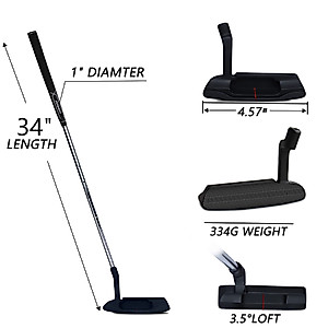 POSSOT Golf Putter Zinc Aluminum Alloy Putters Golf Club Right Handed CNC Milled Putter Face Sturdy Steel Shafts Easy-to-Control Grip for Man and Woman Golfer