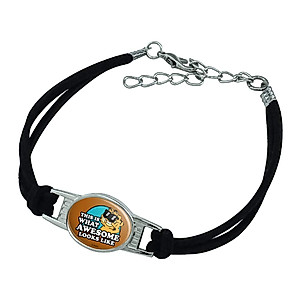 GRAPHICS & MORE Garfield This is What Awesome Looks Like Novelty Suede Leather Metal Bracelet