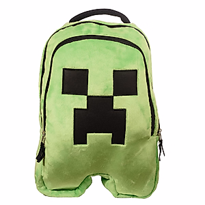 AI ACCESSORY INNOVATIONS Minecraft Creeper Backpack for Boys & Girls, Gaming Bookbag with Double Compartment, Padded Adjustable Mesh Straps, & Padded Top Handle, 16 Inches