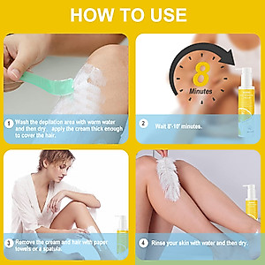 Sonobom Hair Removal Cream, Lemon Flavor, Painless, Non-Irritant for Sensitive Skin, 5.07 Fl oz, For Intimate Area, Arms, Legs, Underarms, Chest, Dermatologically Tested, Unisex