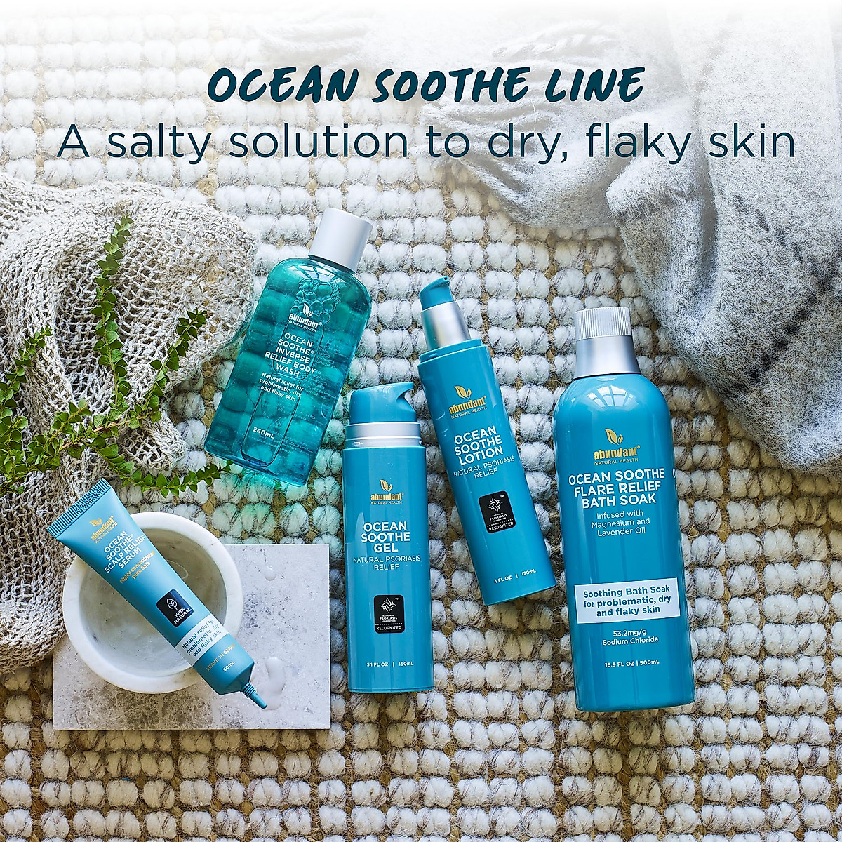 Abundant Natural Health Ocean Soothe Scalp Relief Serum with Highly Concentrated Magnesium Salt for Dry and Flaky Skin, Quick Absorption, All Natural and Fragrance-Free Leave-In Scalp Treatment, 50mL