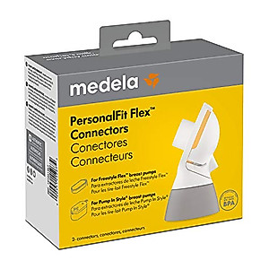 Medela PersonalFit Flex Replacement Connectors, 2 per Count, Compatible with Pump in Style MaxFlow, Swing Maxi and Freestyle Breast Pumps, Authentic Spare Parts