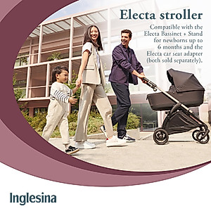 Inglesina Electa Stroller, Upper Black - Full-Size Stroller for Babies & Toddlers Up to 55 lbs - Compact Design - Car Seat & Bassinet Compatible - One-Handed Open & Close - BPA Free