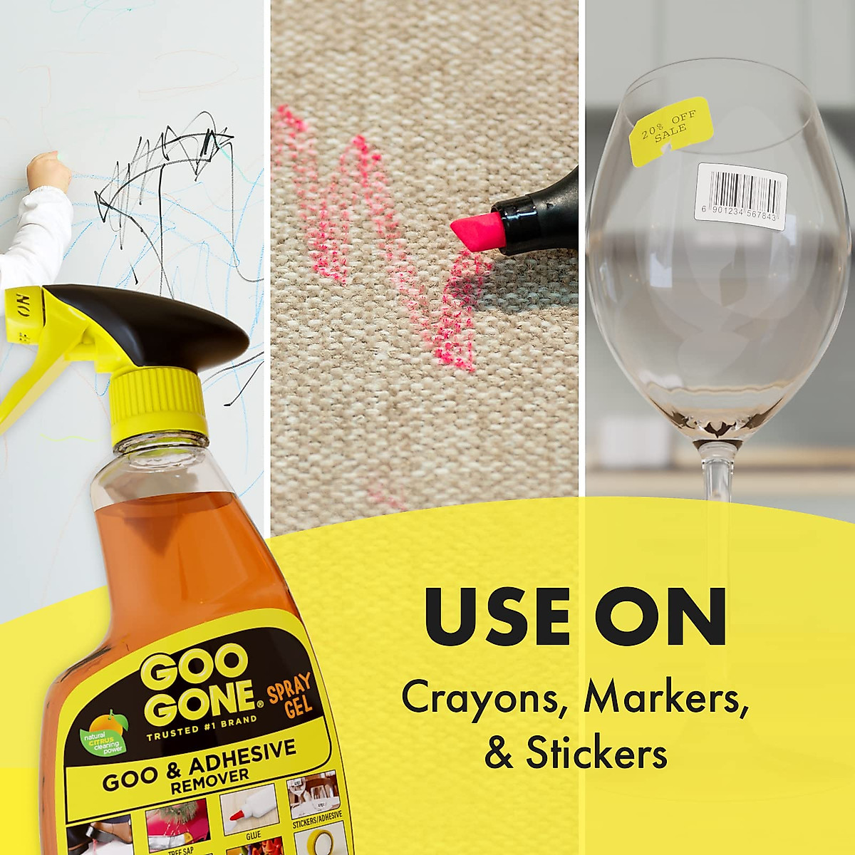 Goo Gone Adhesive Remover Spray Gel - 2 Pack and Sticker Lifter - Removes Chewing Gum Grease Tar Stickers Labels Tape Residue Oil Blood Lipstick Mascara