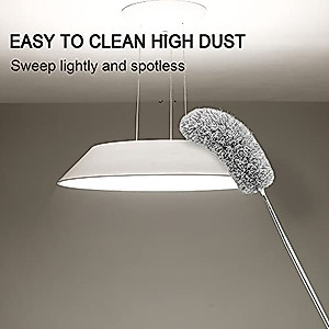 VMVN Microfiber Duster,Dusters for Cleaning with Extension Pole,Reusable Ceiling Fan Cleaner Feather Duster,Blade Blind Cleaning Tool