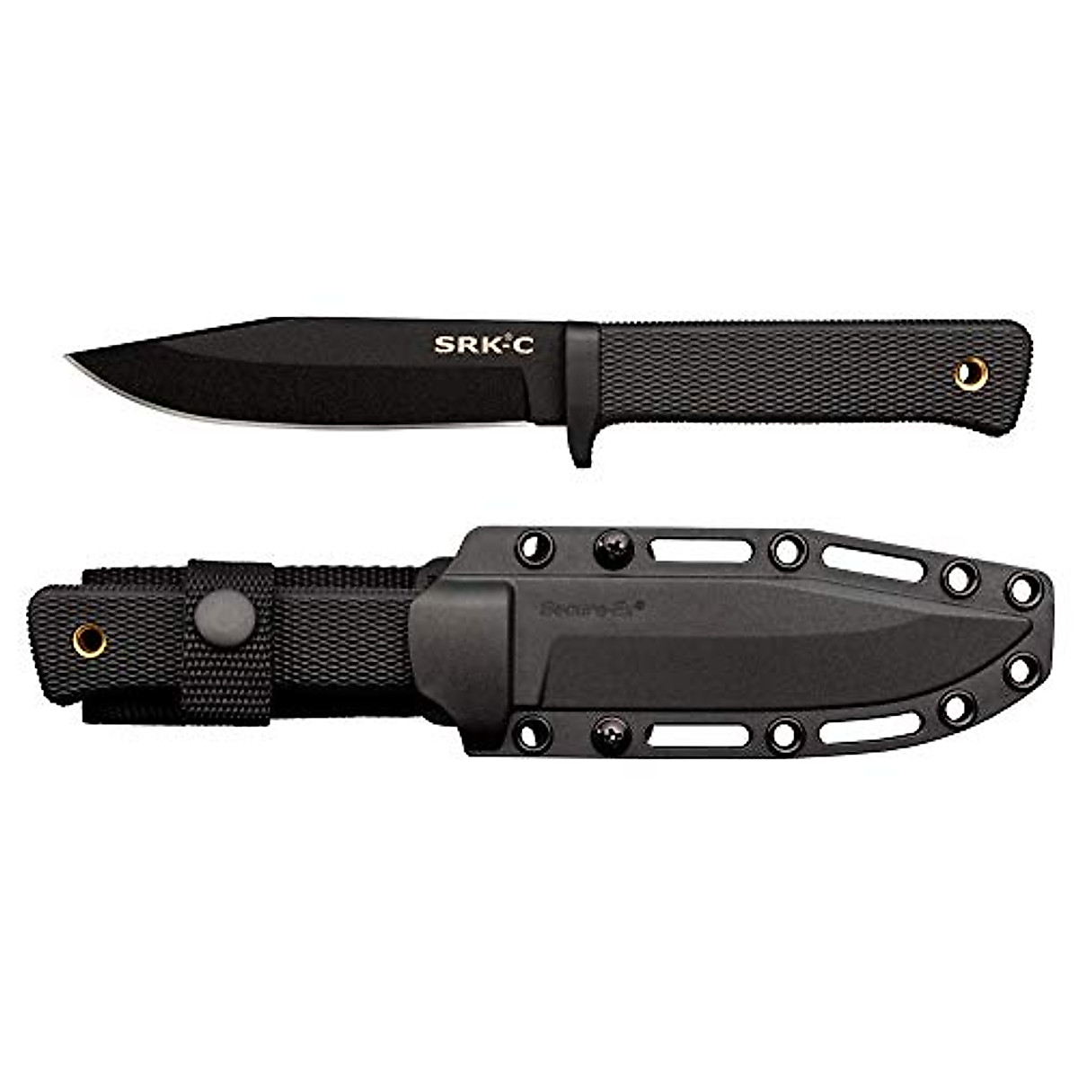 Cold Steel SRK-C Survival Rescue Fixed Blade Knife with Secure-Ex Sheath - Standard Issue Knife of the Navy Seals, Great for Tactical, Outdoors, Hunting and Survival Applications, SK-5 Steel, Compact