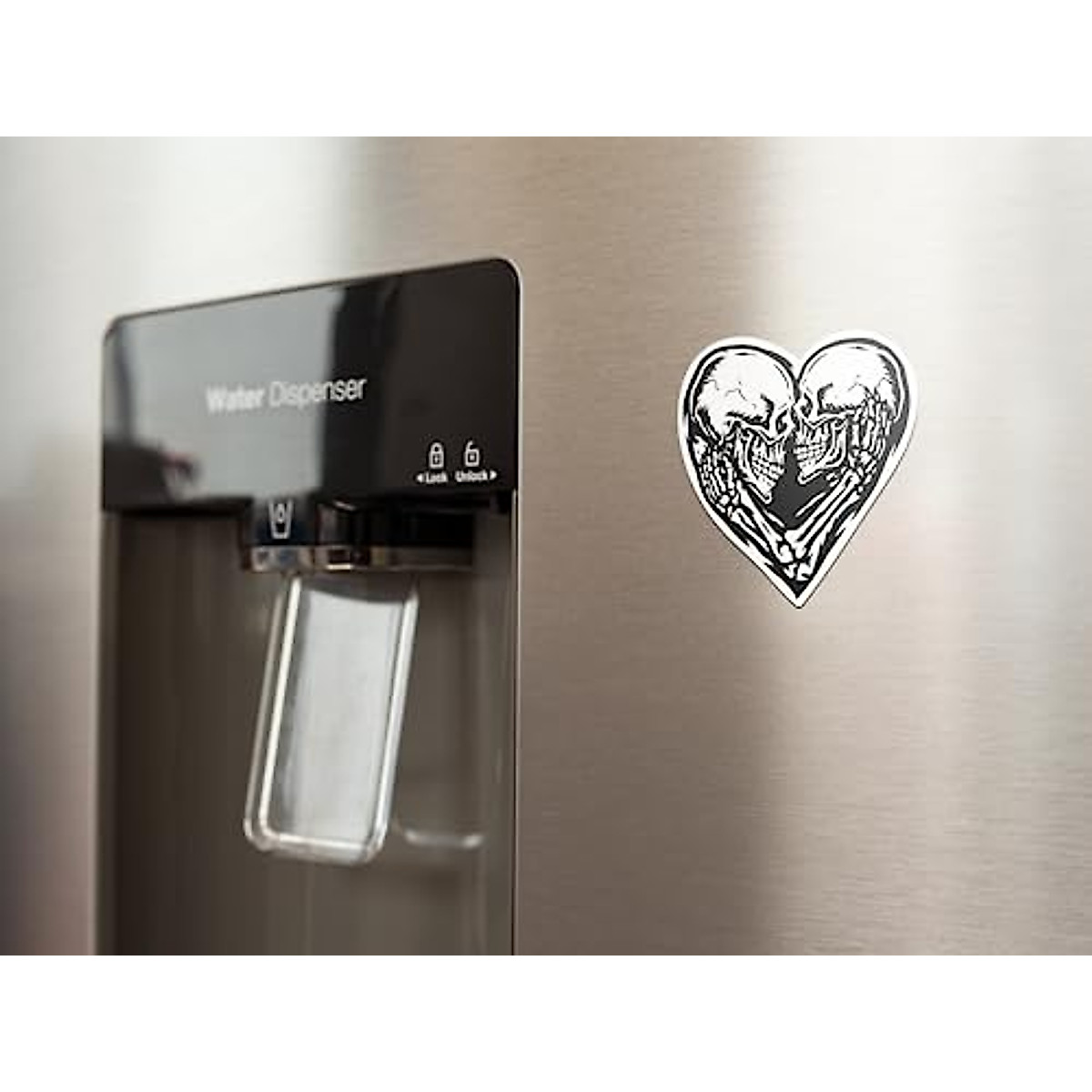 Skull Love Refrigerator Magnet | UV Printed 4-Inch Kitchen Decor Accessory Featuring Stunning Design | CSM258