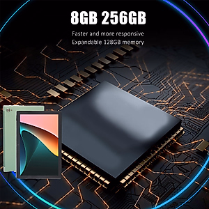 Yoidesu 2 in 1 Tablet 10 Inch Android 12 5G Phone Tablet with Dual SIM Slot 8GB RAM 256GB ROM Expanded Storage Octa Core 13MP Camera WiFi Tablet with Keyboard Mouse Case (US Plug)