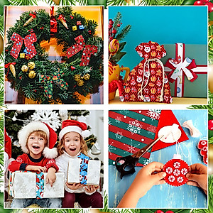 Ganeen 100 Pcs 10 x 10 Inch Winter Christmas Fabric Squares Snowflake Snowman Santa Quilting Fabric Bundles Red Green Blue Fat Fabric Patchwork Scraps Pre Cut Quilt Squares for DIY Craft