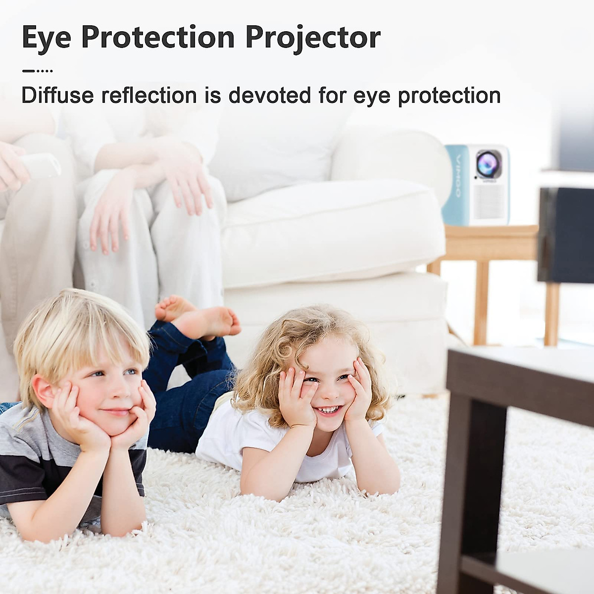 Projector with WiFi and Bluetooth, Native 1080P Portable Projector 4K Supported 120" Display for Home Outdoor, LED Smart Movie Projector Compatible with iOS/Android/PS5/TV Stick/Xbox