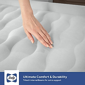 Sealy Tritech 16” Twin Sized Inflatable Air Mattress Bed with Built-in Pump, Storage Bag, and Repair Patch for Indoor and Outdoor Use