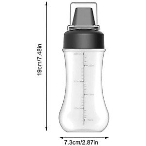 YYYFEI 5-hole Sauce Squeeze Bottles with Lid，9.87oz/280ml Plastic Condiment Bottles for Ketchup Peanut Butter Ketchup Salad Dressing Mustard ，with Scale and Labels,3pcs