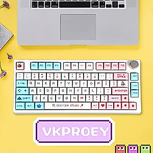 VKPROEY PBT Custom Keycaps Set 137 Keys XDA Profile Dye-Sublimation with Keycap Puller for 61/64/68/84/87/96/98/104/108 Major-Sizes Gateron MX Switches Mechanical Keyboard