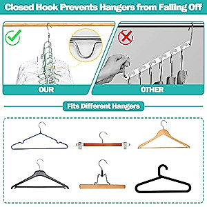 Closet Organizers and Storage,4 Pack Upgraded Sturdy Multifunctional Magic Space Saving Hangers with 8 Holes Closet Storage Organization for Wardrobe Heavy Clothes,College Dorm Room & Home Essentials