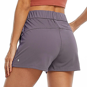 Willit Women's Shorts Hiking Athletic Shorts Yoga Lounge Active Workout Running Shorts Comfy Casual with Pockets Grayish Purple XS