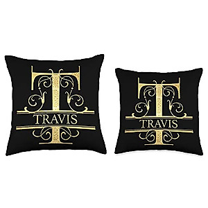 Travis Name Gifts By Vnz Travis Name Throw Pillow, 16x16, Multicolor