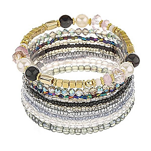 iYours 6 sets Bohemian Multilayer tassels bracelet Handmade Wrap Bracelets Bangle Jewelry Bracelets for Women (JA6-4)