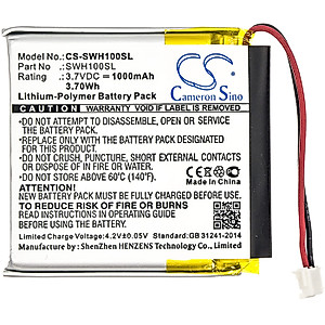Cameron Sino Battery for Sony WH-1000MX4, WH-1000xM3, WH-CH710N/B PN: 1588-0911, LIS1662HNPC, SM-03, SP 624038 1000mAh