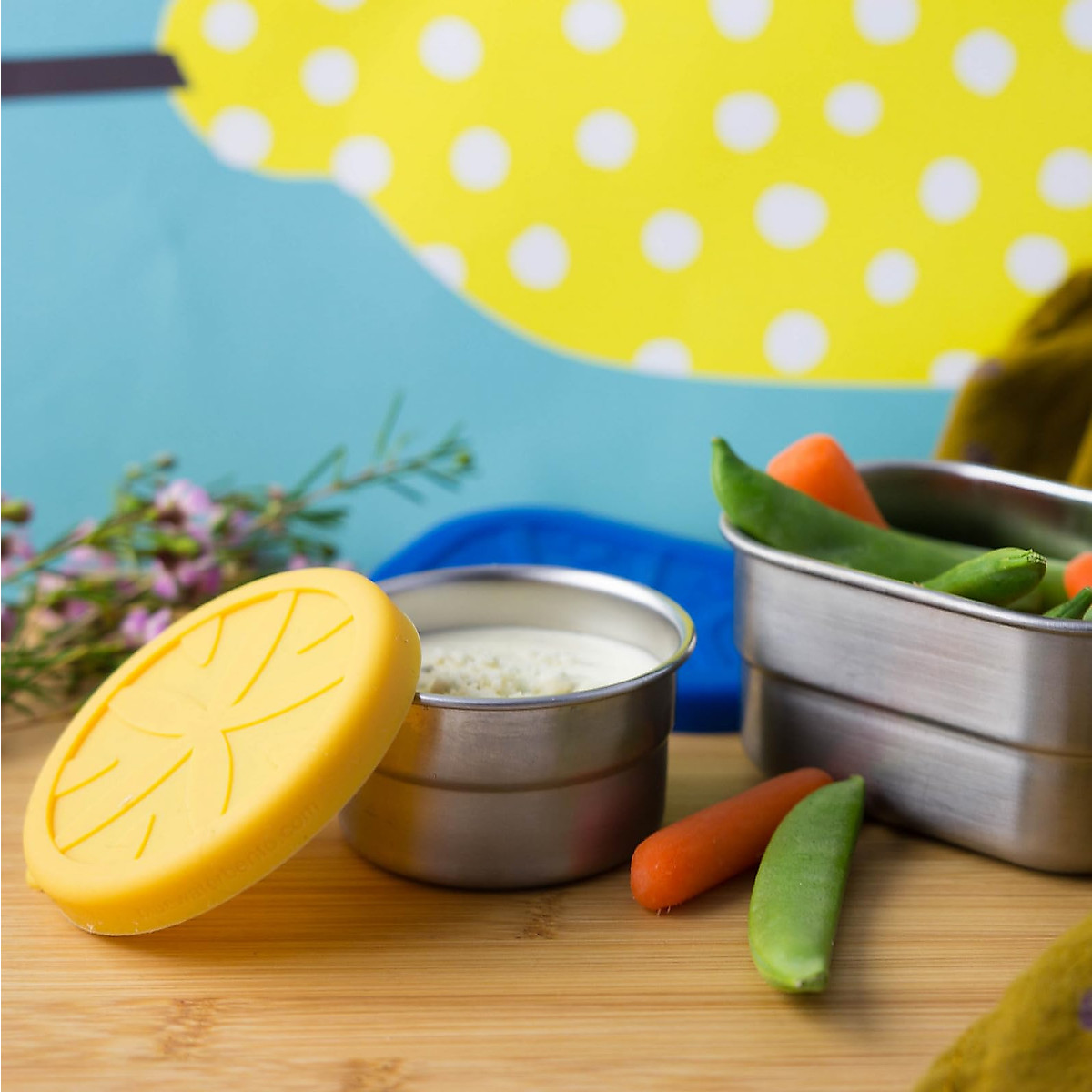 Ecolunchbox Seal Cup Mini | Stainless Steel Leak-Proof Seal Cup | Food Container with Silicone Lid, Holds 3oz (equivalent to 90 ml) | 2.6 inches Round by 1.5 inches Tall (6.6 cm Round x 3.8 cm Tall)