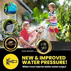 Bionic Steel Pro 50 FT Garden Hose with Nozzle, 304 Stainless Steel Metal Water Hose 50Ft, Flexible Hose, Kink Free, Lightweight and Durable, Crush Resistant Fitting, Easy to Coil, 500 PSI 2024 Model