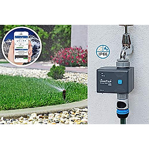 LinkTap G1S Wireless Water Timer & Gateway - Smart Sprinkler Timer with App, Remote Irrigation for Garden, Weather Aware, Greater Range than WiFi, Manual Control & Digital Lockout, 2 Year Battery Life