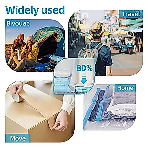 Vacuum Storage Bags,8 Pack (Small,24"x16"),Space Saver 80% Vacuum Storage Bags,Storage Bags Vacuum Sealed of Clothes, Pillows,Comforters,Blankets Storage,Hand Pump Included