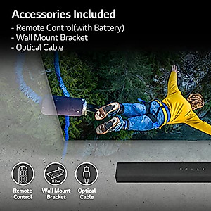 LG Sound Bar and Wireless Subwoofer S40Q - 2.1 Channel, 300 Watts Output, Home Theater Audio Black