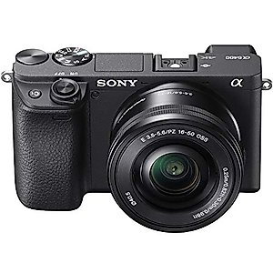 Sony ILCE-6400L a6400 Mirrorless APS-C Interchangeable-Lens Camera with 16-50mm Lens Bundle with 64GB Memory Card, Photo and Video Editing Suite, Camera Bag, 40.5mm Filter Kit and Camera Battery