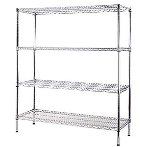 Regal Altair 24" Deep x 48" Wide x 86" High 4 Tier Chrome Wire Shelving Kit | NSF Commercial Storage Rack Unit