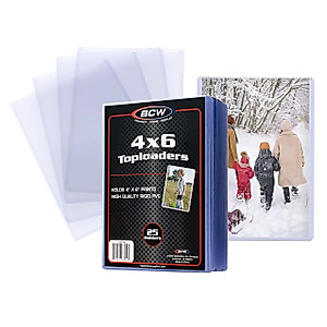 BCW 4x6 Post Card & Photo Top Loaders | Rigid PVC Sleeves | 25 Pack | Clear Plastic Protectors | Pocket Protector | Card Holder | Card Sleeves | Sheet Protectors for Photos, Prints, and More