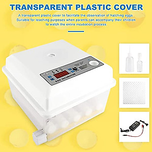 YaeCCC Egg Incubator, Automatic Egg Hatching Incubator Temperature Control for Hatching Chicken Duck Quail Bird Eggs (16 Eggs)