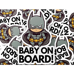 Baby on Board Stickers | Kids in Car Pack of 2 stickers (Bat Baby 01)