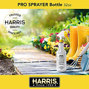 HARRIS Professional Spray Bottle 32oz, All-Purpose for Cleaning and Plants with Clear Finish, Pressurized Sprayer, Adjustable Nozzle and Measurements