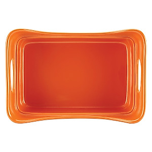 Rachael Ray Stoneware 2-Quart Square Baker, Orange