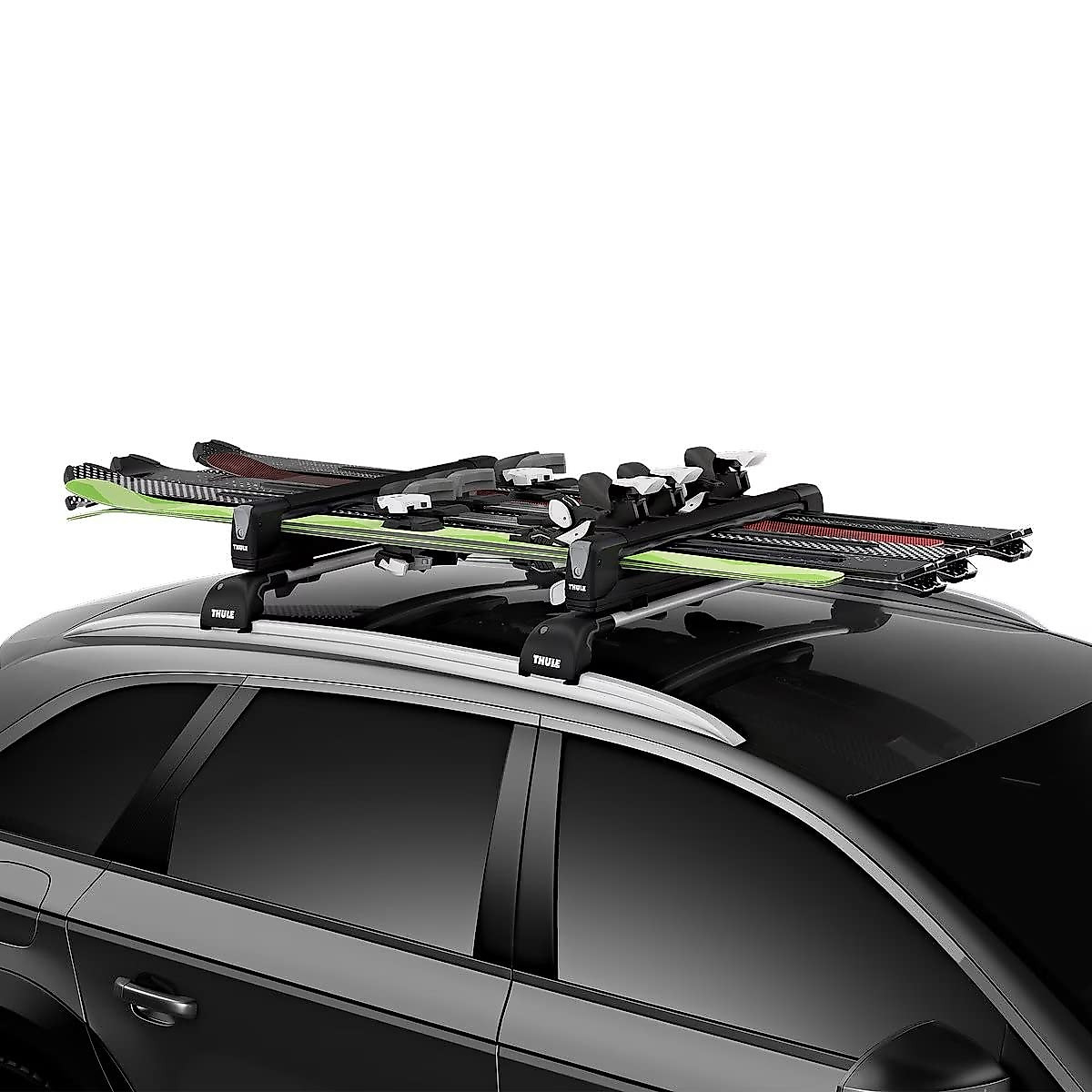 Thule SnowPack Extender Ski/Snowboard Rack (6pr/4 Boards), Black