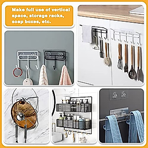 SHANZHUU 4 PACK Shower Caddy Adhesive Sticker Hooks, Corner Shower Caddy Adhesive Replacement, Super Strong Shower Adhesive Hooks for Bathroom Shelf Basket Soap Dish and Kitchen Accessories