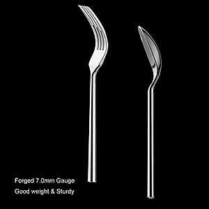 Alata Potter 20-Piece Forged Silverware Set Stainless Steel Flatware Set Cutlery Set,Service for 4,Mirror Finish,Dishwasher Safe