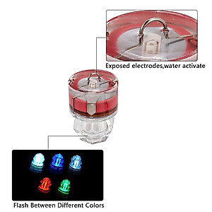 Dr.Fish 5 Pack Diamond Fishing Lights, Under Water Deep Drop Lights Fishing Flasher Light Attractant LED Fishing Lure Offshore Trolling Rig Saltwater