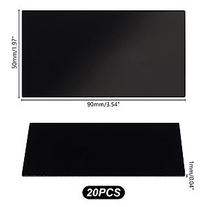 AHANDMAKER 20Pcs Black Acrylic Place Cards, Rectangle Acrylic Name Card Plate, Blank Seating Cards Guest Name Signs Wedding Table Seating Chart Cards for Wedding Party Birthday Table Decor, 3.5x2Inch