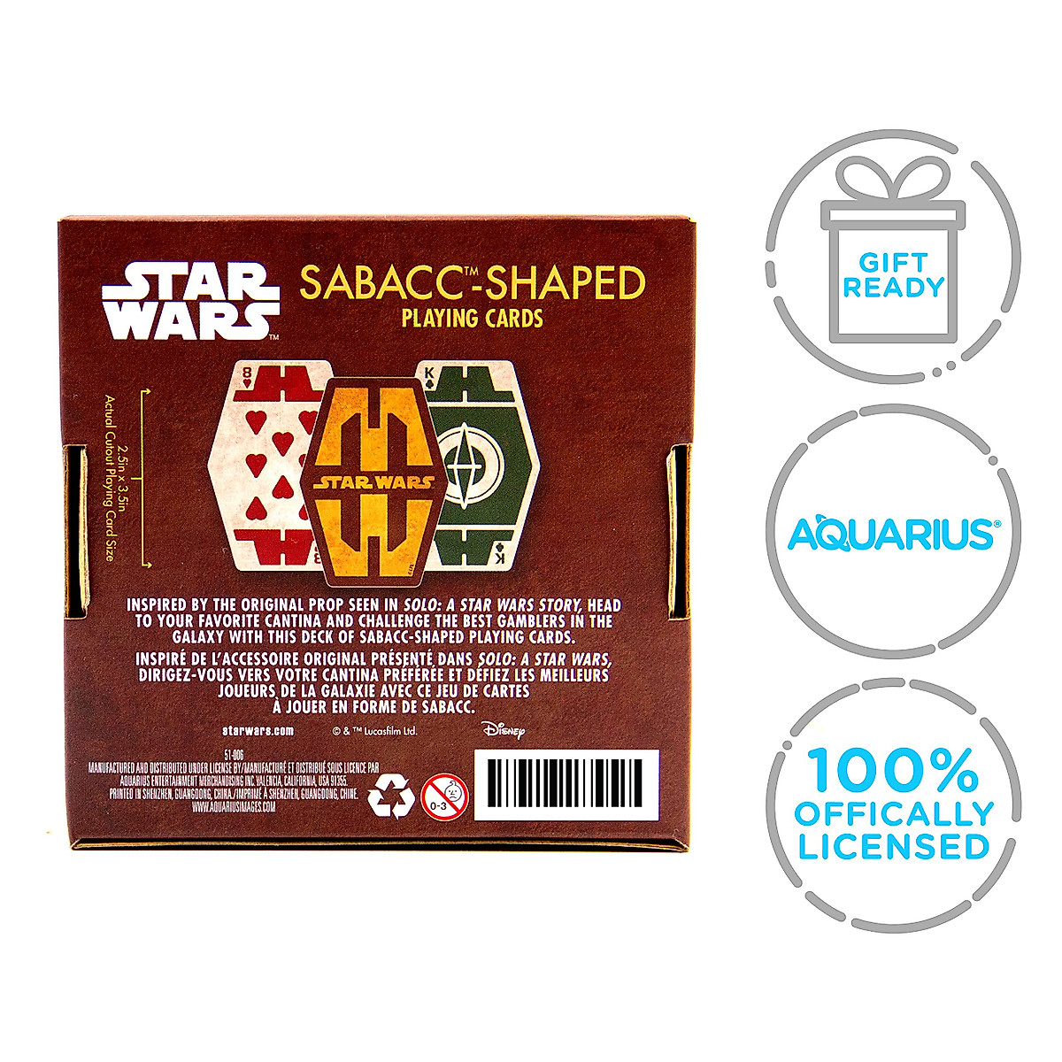 AQUARIUS Star Wars Playing Cards - Star Wars Sabacc Shaped Deck of Cards for Your Favorite Card Games - Officially Licensed Star Wars Merchandise & Collectibles