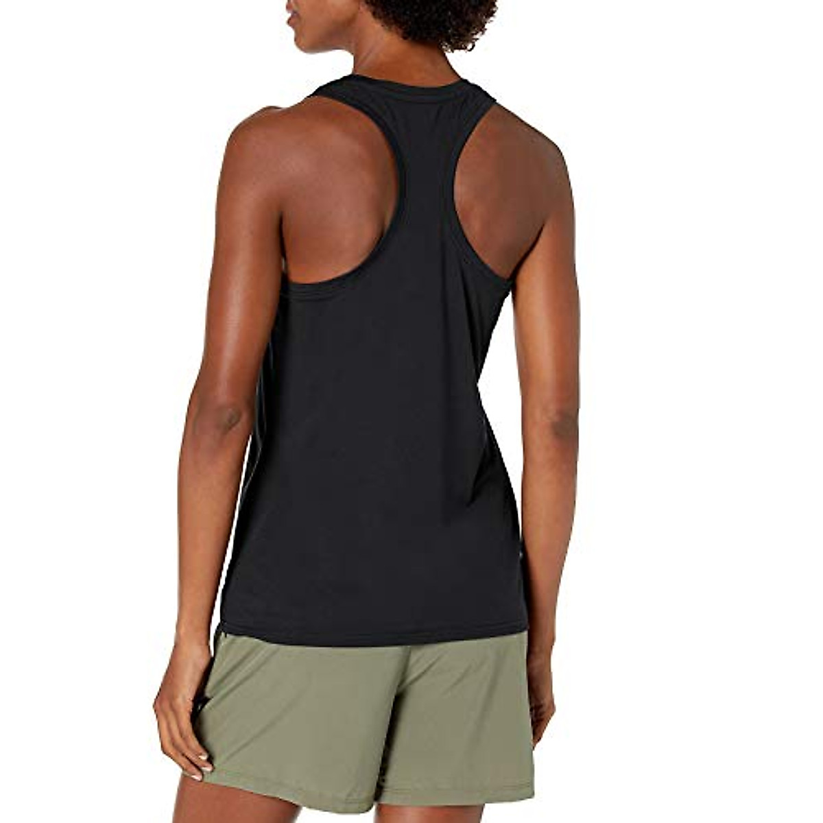 Amazon Essentials Women's Tech Stretch Racerback Tank Top (Available in Plus Size), Pack of 2, Black/Grey Camo, Large