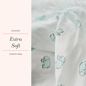 Baby Fitted Crib Sheets Set Muslin, Mini Portable Crib Sheet for Standard Crib and Toddler Mattresses by Vlokup, Flamingo