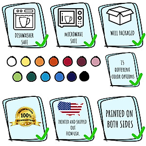 Custom Coffee Mugs - Personalized Ceramic Cups with Initial Name Monogram - 11 & 15 oz