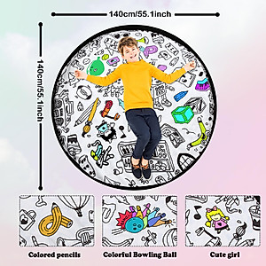 55" Storage Organizer & Play Mat & Doodle Mat for Lego Play Mat Bag- Storage Bag for Kids, Girls, Boys, Nursery, Playroom-Collapsible Fabric (Upgraded)