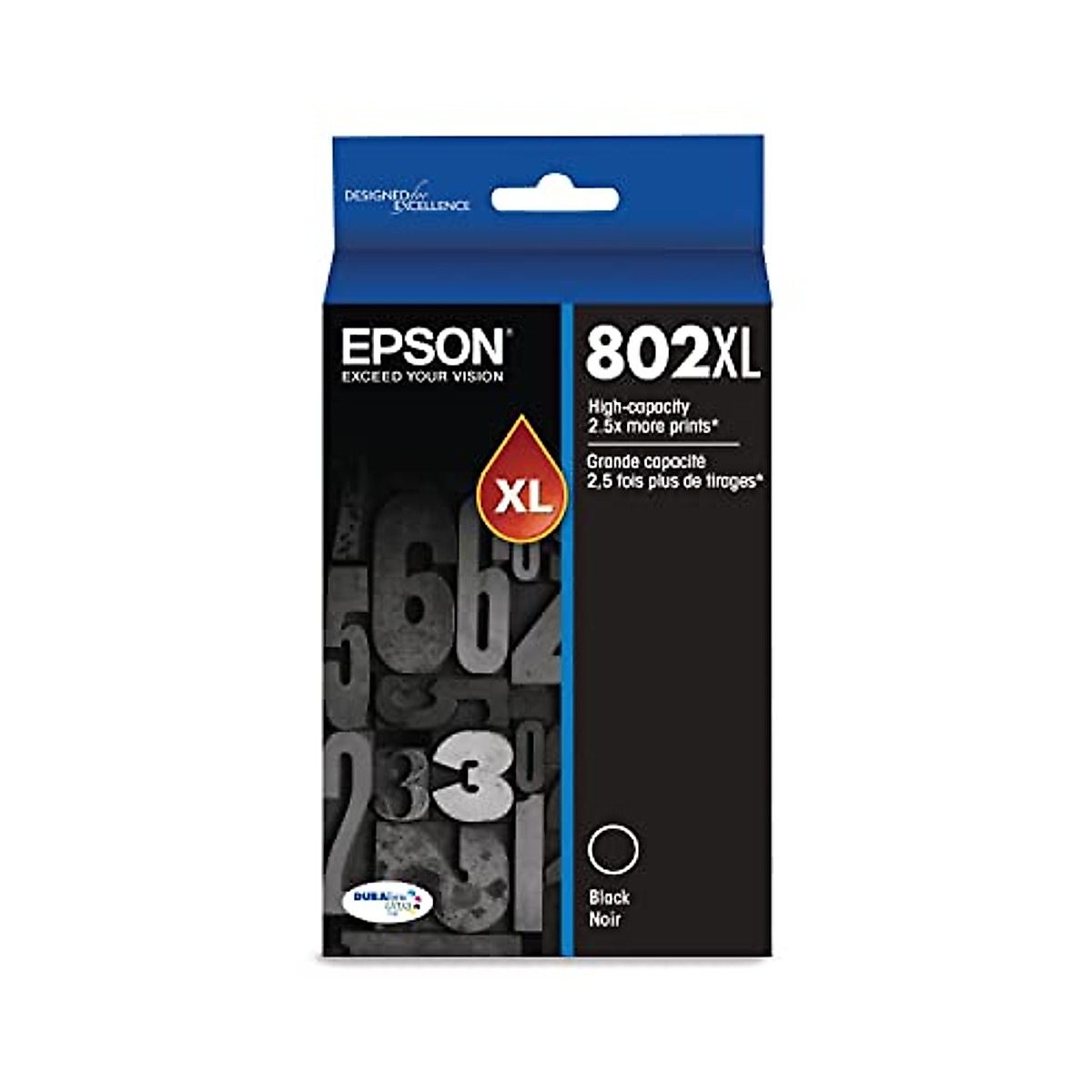 EPSON T802 DURABrite Ultra -Ink High Capacity Black -Cartridge (T802XL120-S) for select Epson WorkForce Pro Printers