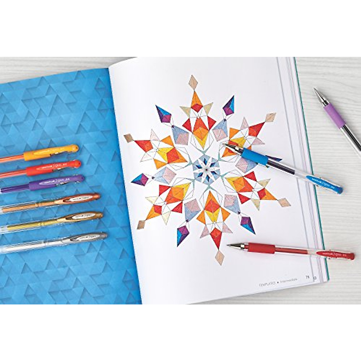 uni-ball 2004053 Gel Pens, Ultra Micro (0.38mm) & Medium (0.8mm) Points, Assorted Colors, 12 Count