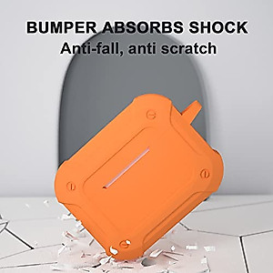 ATUAT for AirPods Pro 1st/2nd Generation Case Cover, Full Rugged Protective Silicone Case Accessories with Keychain for Apple AirPods Pro, Front LED Visible, Bright Orange